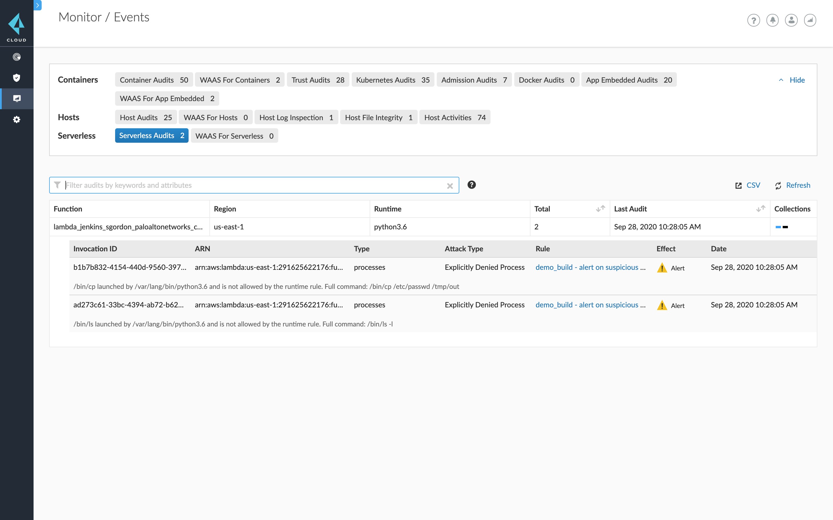 Serverless Security Prisma Palo Alto Networks